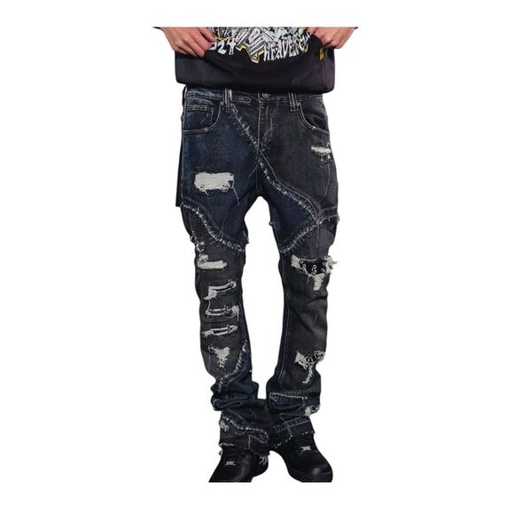 Vicious | Jeans | Vicious Jeans Two Tone Rip Repair Flare Denim Mens ...